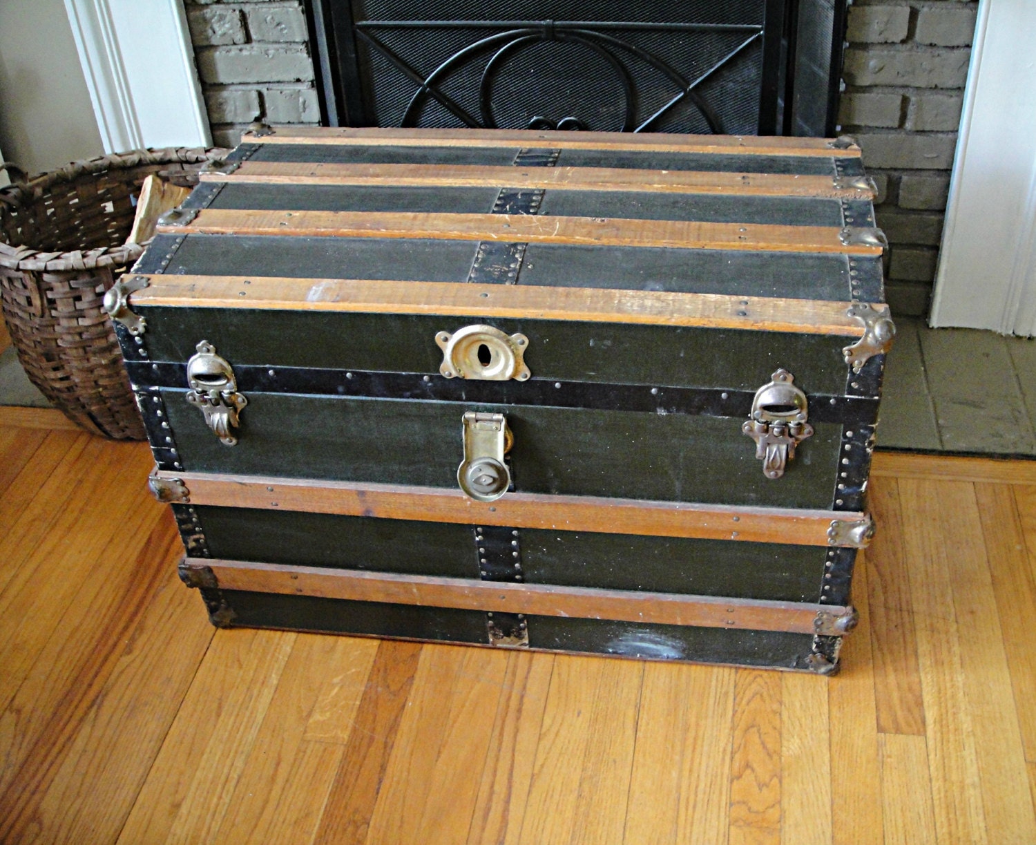 1870’s Steamer Trunk – Antique Trunk – Stagecoach Trunk – Vintage Chest ...