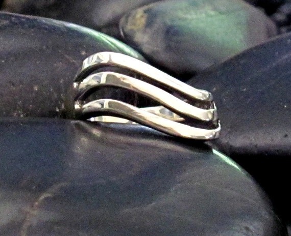 Triple Wave Band Style Stack Ring Sterling Silver .925