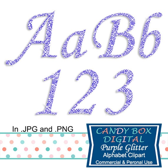 Purple Glitter Cursive Alphabet Clipart Purple Glitter Script