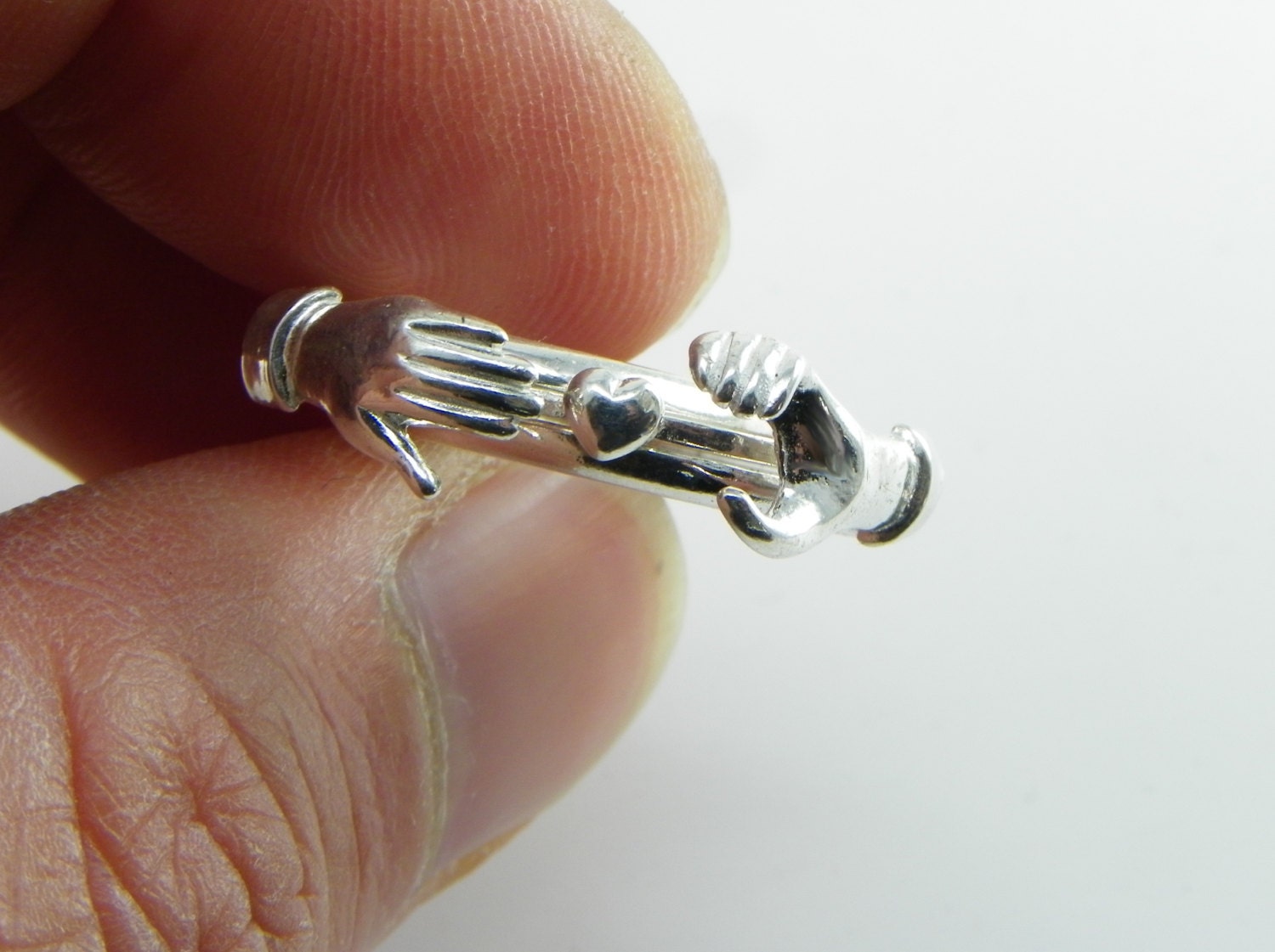 Gimmel ring Silver marked 800 made in Italy Gimmal