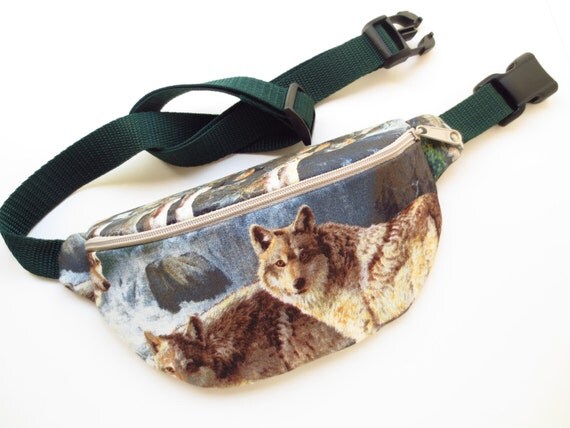 Wolf Print Fanny Pack Wolves in Woods by FannypackSuperstar