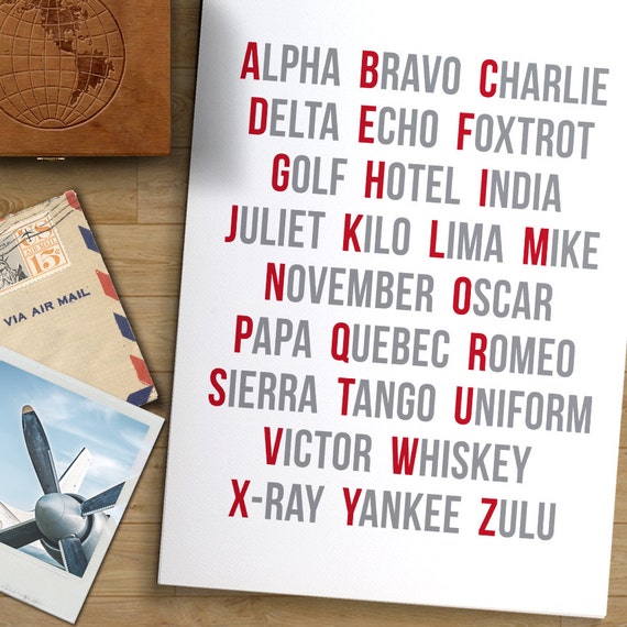Modern Aviation Alphabet Print Pilot's Phonetic by AddisonAndLake