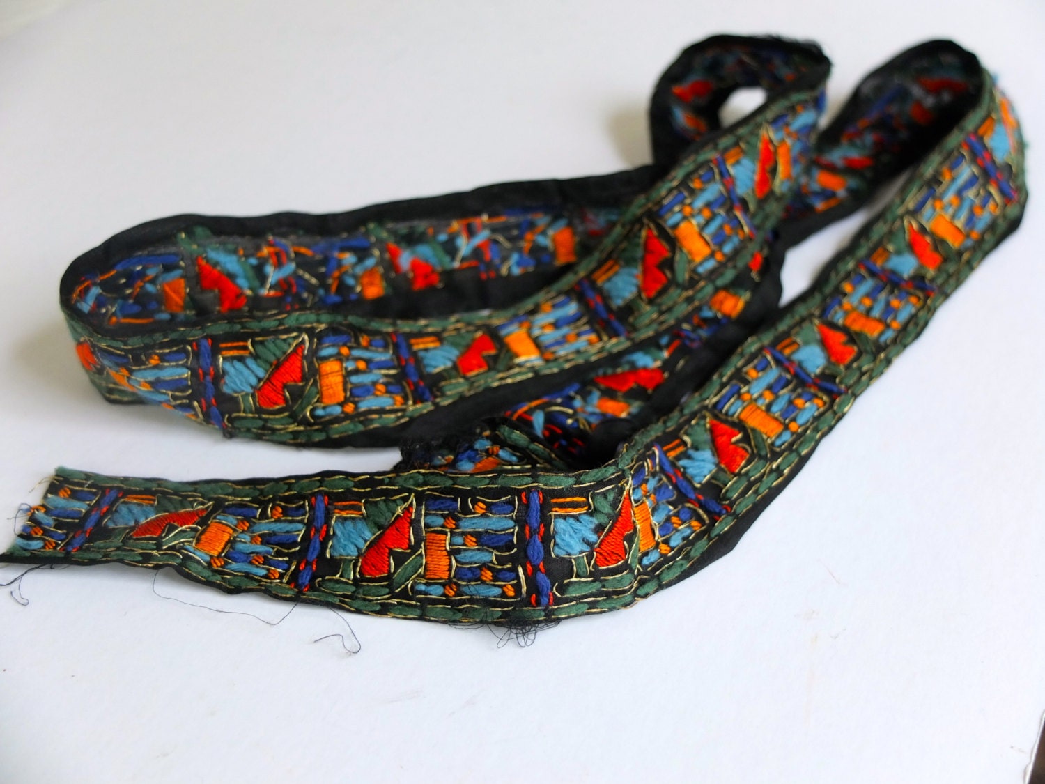 Art Deco embroidered trim / ribbon / boho chic fashion supply – Haute Juice