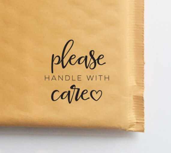 Please Handle With Care Stamp for Packaging and Shipping Etsy