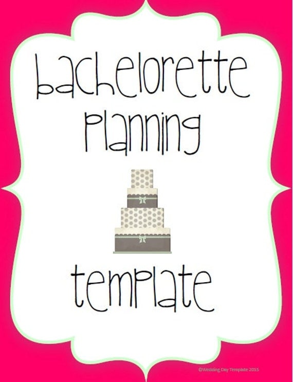 PRINTABLE Bachelorette Planning Template