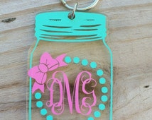 Unique mason jar keychain related items | Etsy