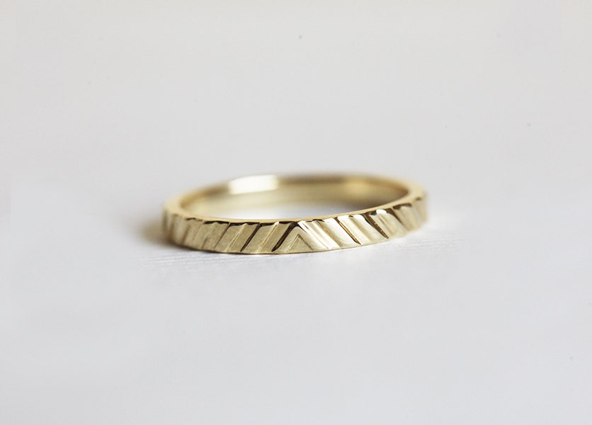Simple Wedding Ring Simple Gold Band Stacking Gold by MinimalVS