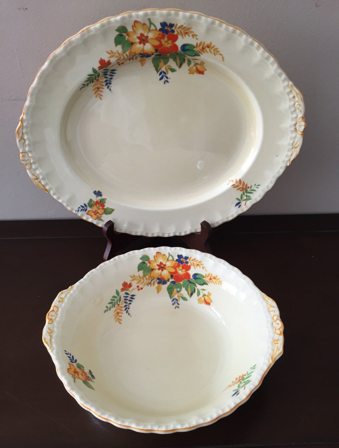 W R GRINDLEY, Made in England Vintage Platter and Vegetable Dish ...