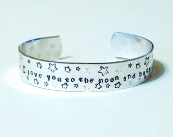 Star Cuff Hand Stamped Metal Bracelet by BuffaloStamper on Etsy