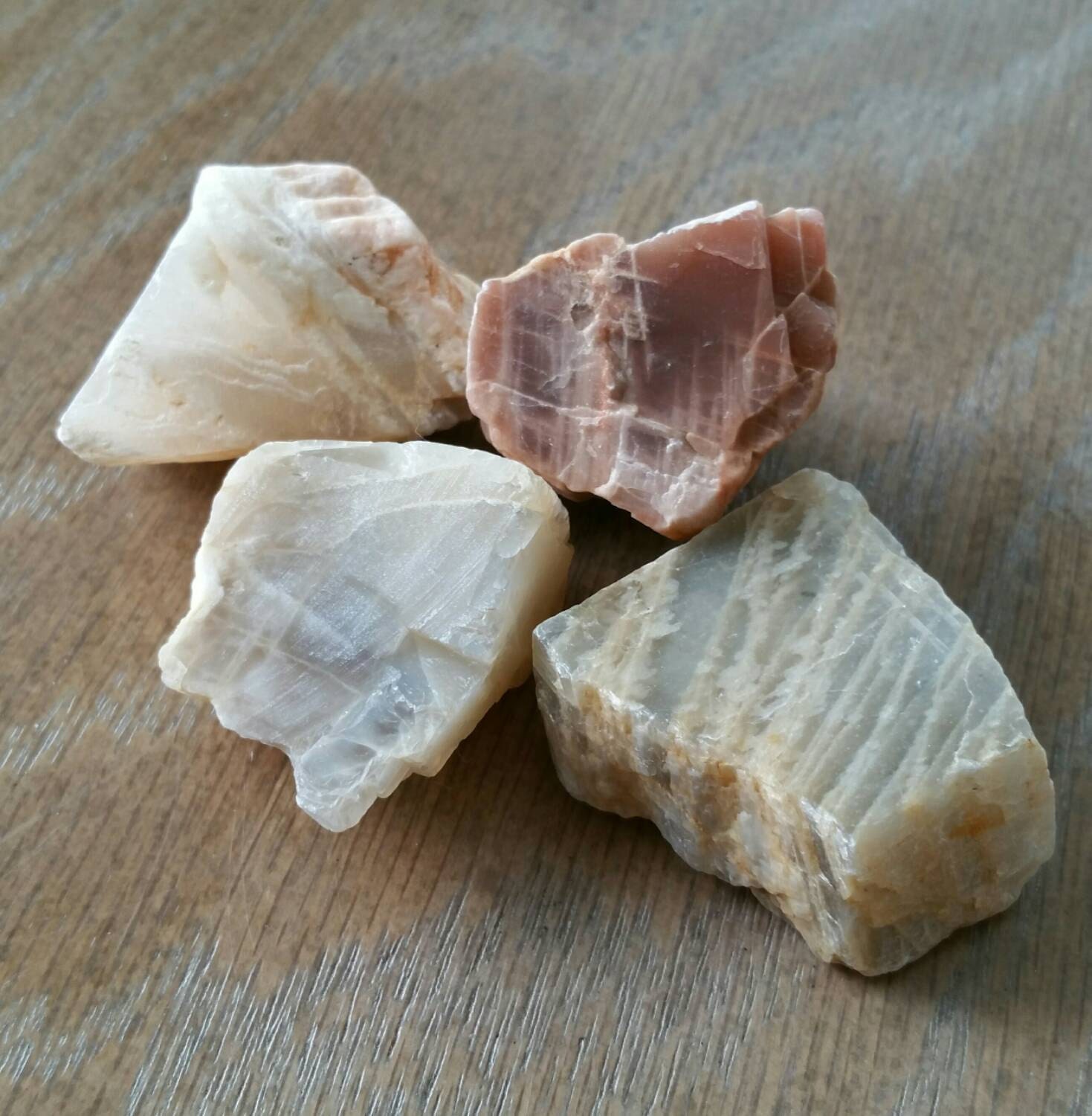 Moonstone Transparent One Inch Stones by AFeatherandButterfly