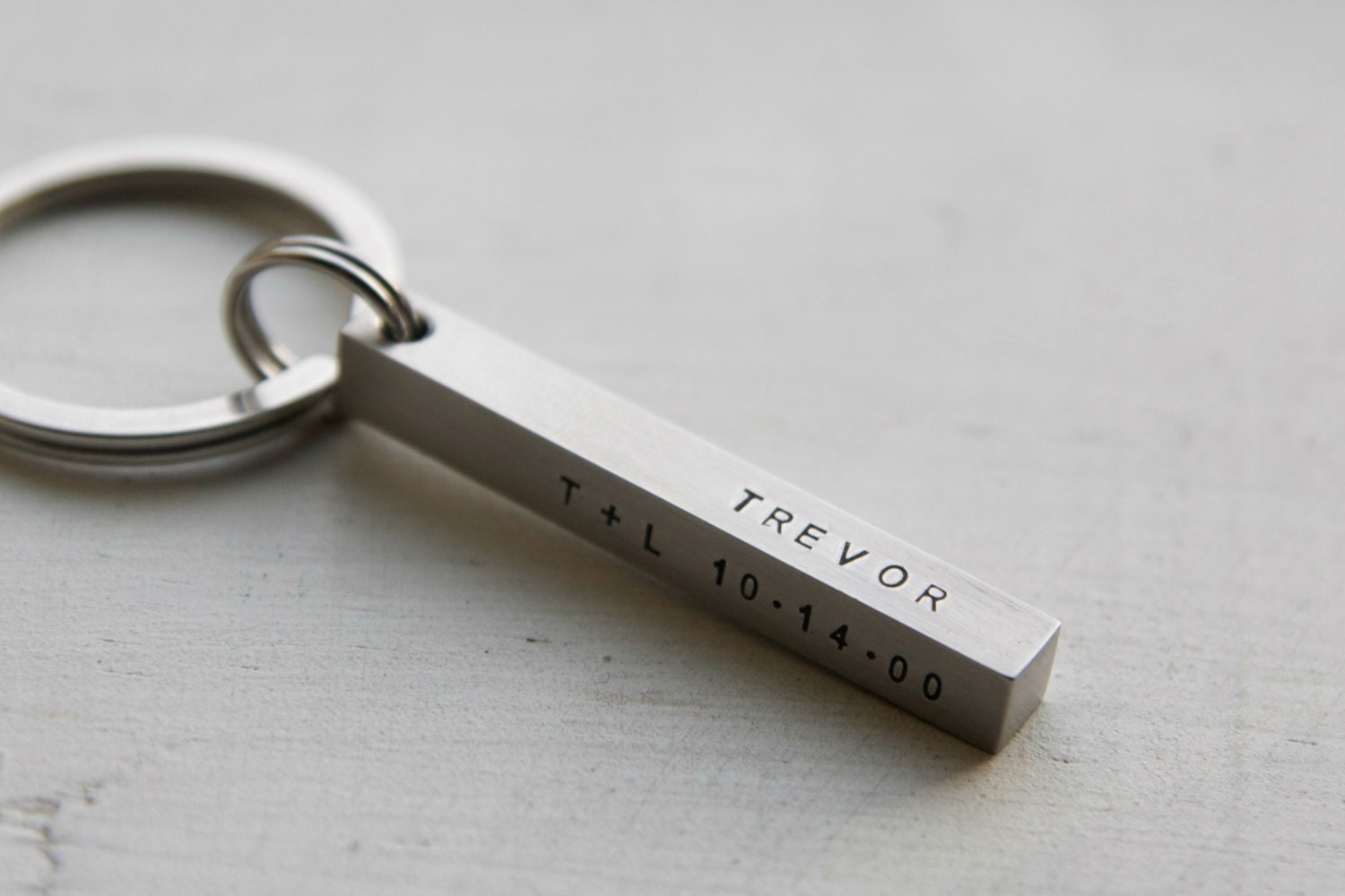 Custom 3d Bar Keychain Personalized Key chain Engraved Kids