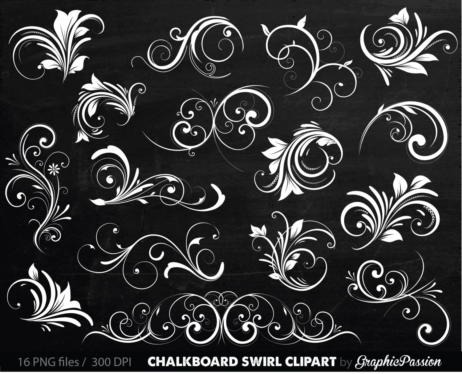 Chalkboard Digital Flourish Swirl Clip Art Digital Flourish Chalkboard Digital Flourish Swirl Clip Art Digital Flourish
