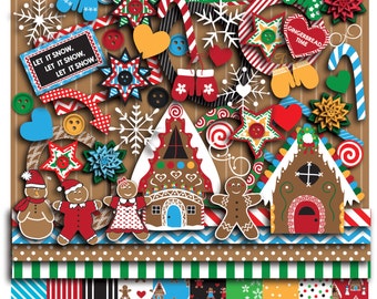 Items similar to INSTANT DOWNLOAD Gingerbread House and Sweets digital ...