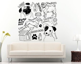 Unique dog wall mural related items | Etsy