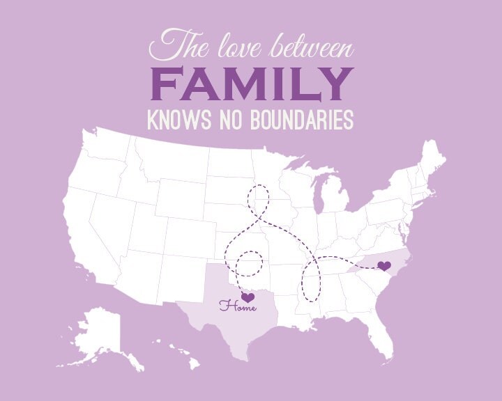 Family Map Personalized Custom Art Long Distance by SoleStudio