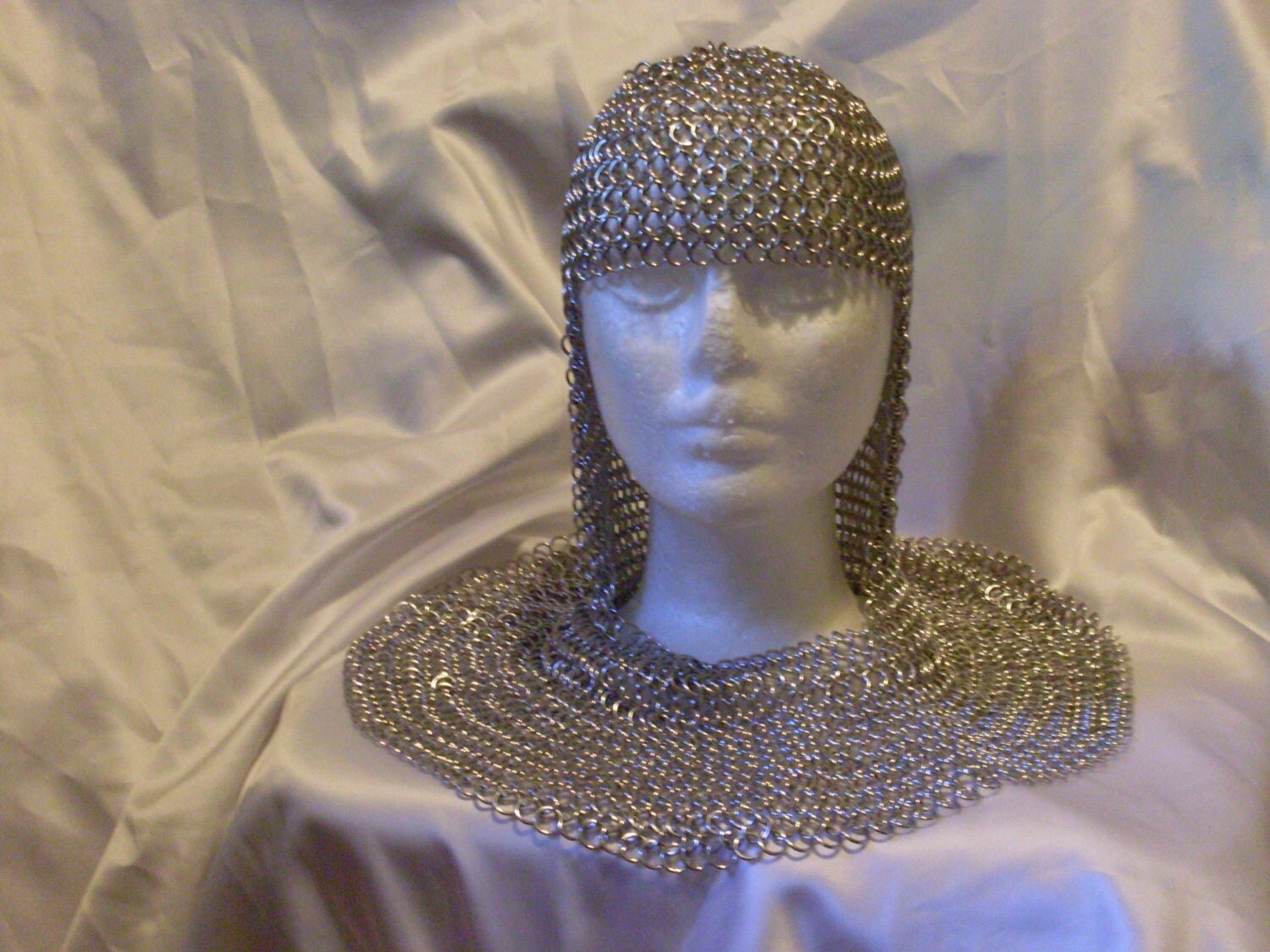 Chainmaille Hood Coif Armor medieval renaissance Costume