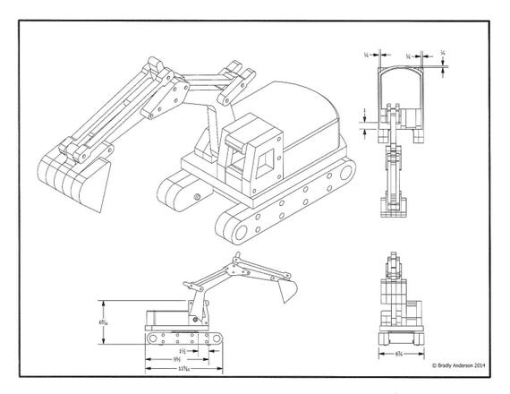 Excavator Plan by AllNaturalToyPlans on Etsy