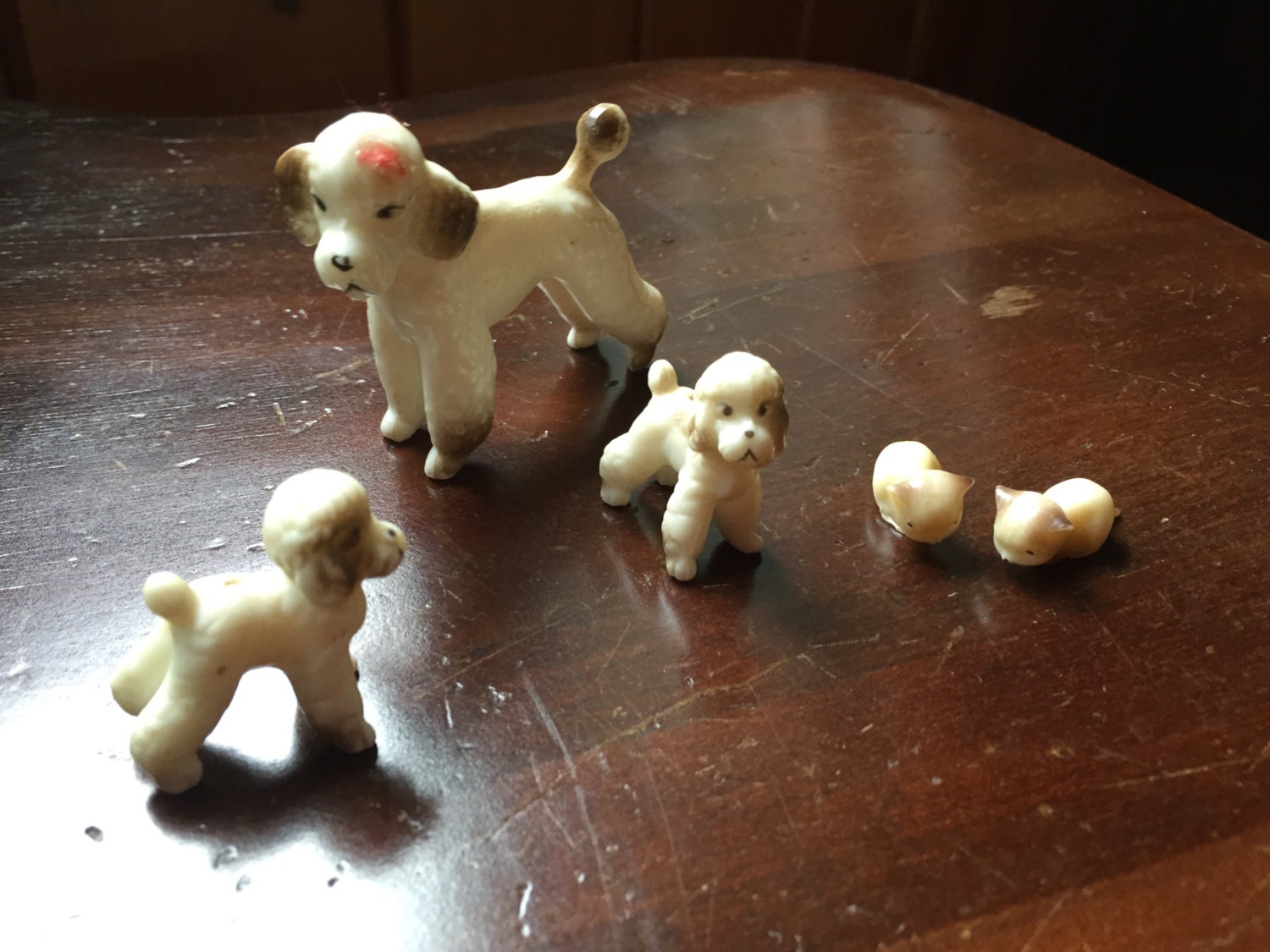 Vintage 1970’s Dollhouse Plastic Pet Family, Poodles and Kittens ...