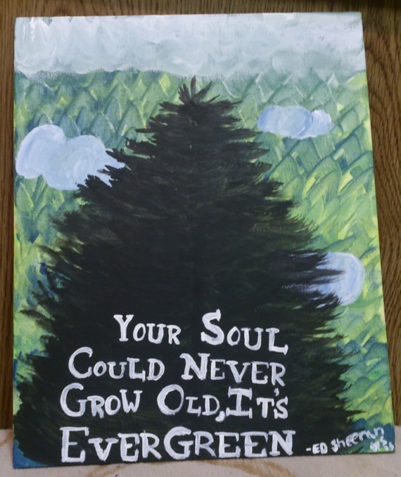 Items similar to Evergreen Soul Ed Sheeran Lyrics Painting on Etsy