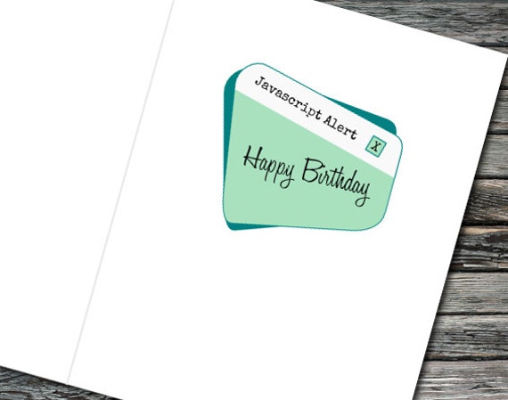Birthday Javascript Nerdy Computer Card Programmer Web