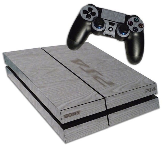 Items similar to PS4 Skin EXCLUSIVE Grey Wood Grain Burnished Stamp ...
