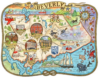 Cryptids of North America Map Art Print 11 x14 by SepiaLepus