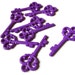 8 Purple Key Skeleton Key Charm Purple Pendant Acrylic Key