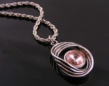 Popular items for pink crystal pendant on Etsy