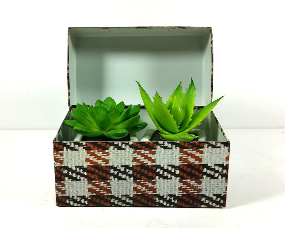 Vintage Plaid Recipe Box, Brown, Black, White, 70s Style, Made by ...