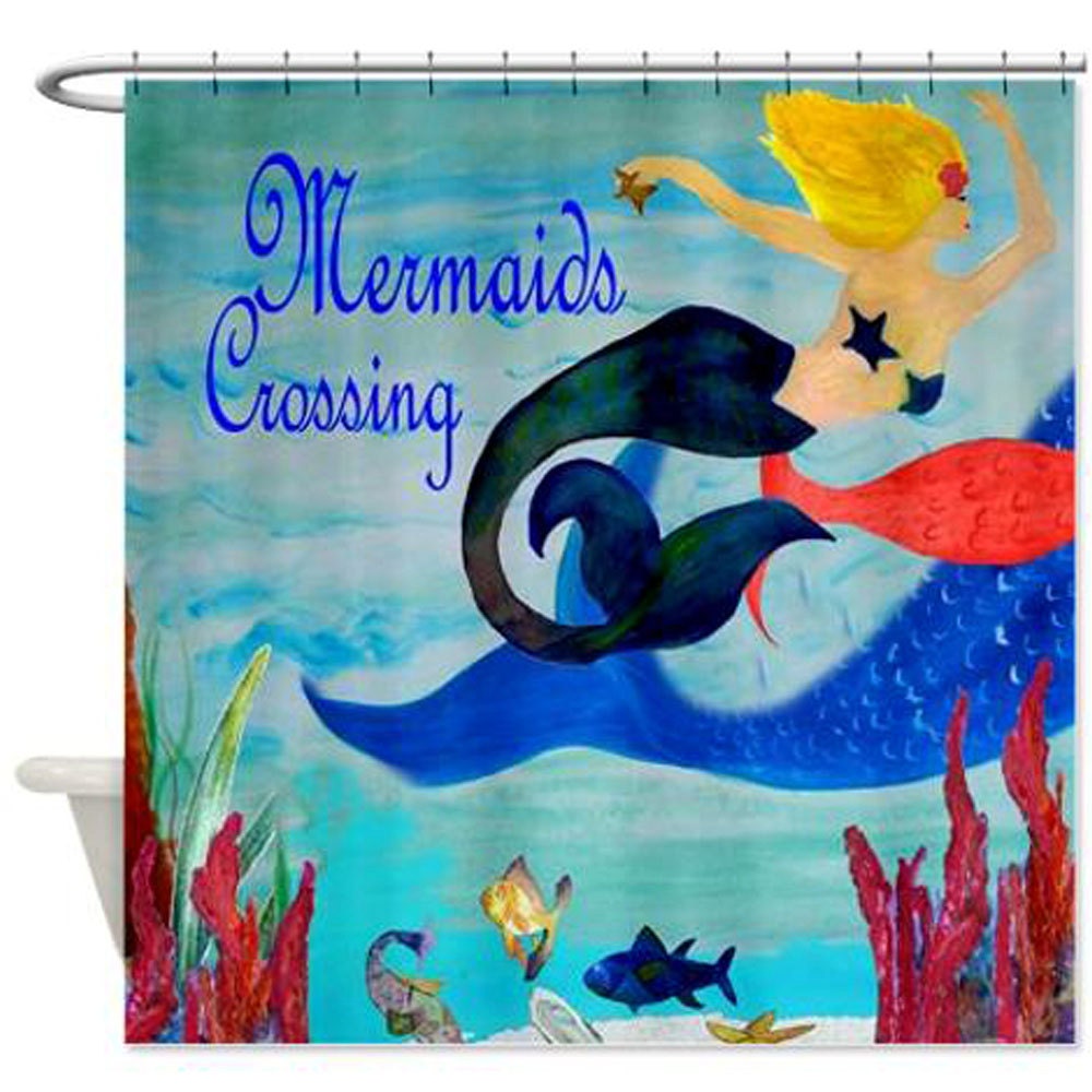 Mermaids Crossing Art Shower Curtain