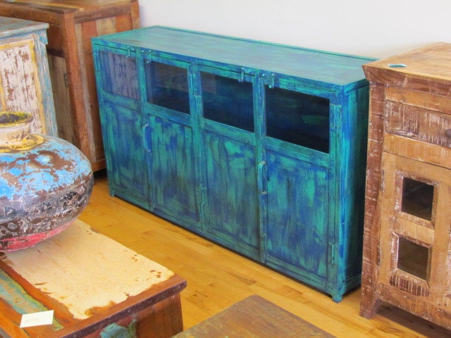 Blue & Green Metal Sideboard/Cabinet – Haute Juice