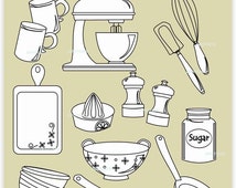 ON SALE cooking clip art, baking clipart - Digital clip art, cooking ...