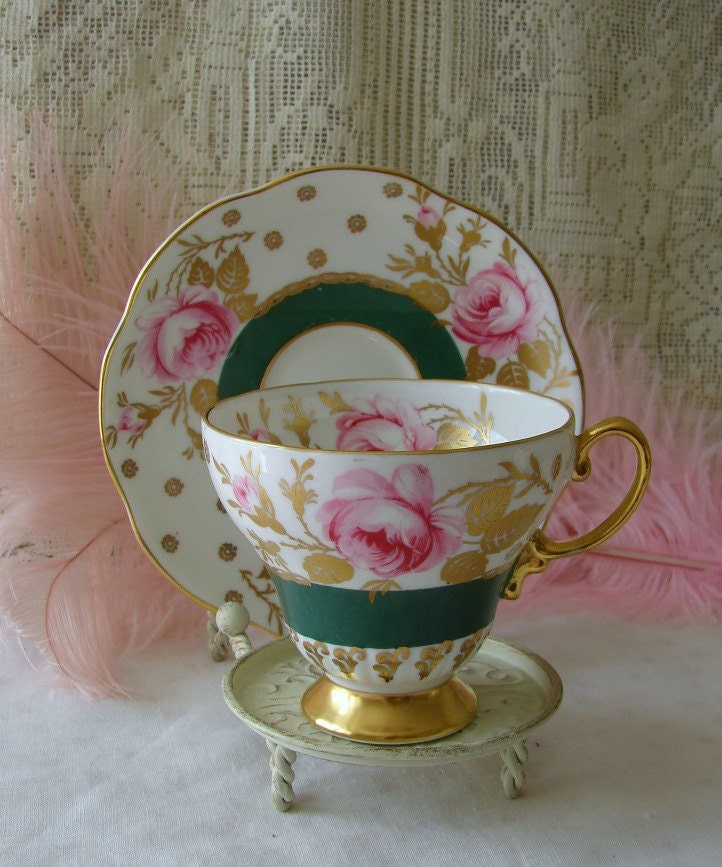 Made in England Vintage Fine Bone China Foley Roses Teacup and Saucer ...