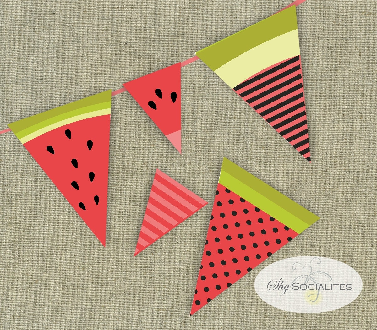 Watermelon Banner Watermelon Slices Summer Picnic