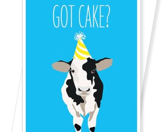 Funny cow card | Etsy