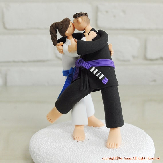 Custom Wedding Cake Topper Jiu jitsu Judo sports mania