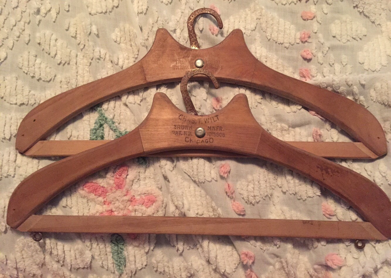 Pair of Vintage Wood Trunk Hangers by Chas T Wilt Chicago – Haute Juice