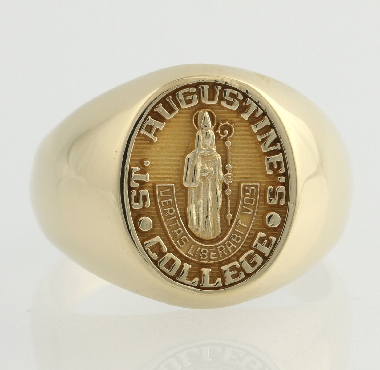 St. Augustine’s College Class Signet Ring – 14k Yellow Gold Solid Back ...