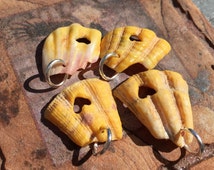 Hawaiian Sunrise Shell Chips, Carved Hearts Charms, Hand Carved Hearts ...