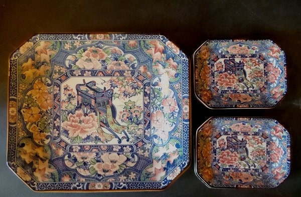 Japanese Imari Dinnerware Set Serving dish and plates set .Sushi set ...