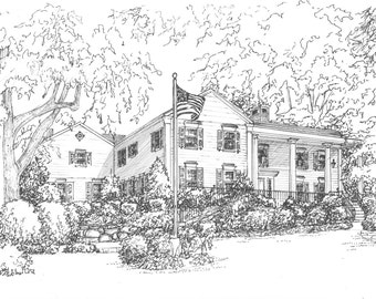 Commission an Original Ink House Drawing Architectural