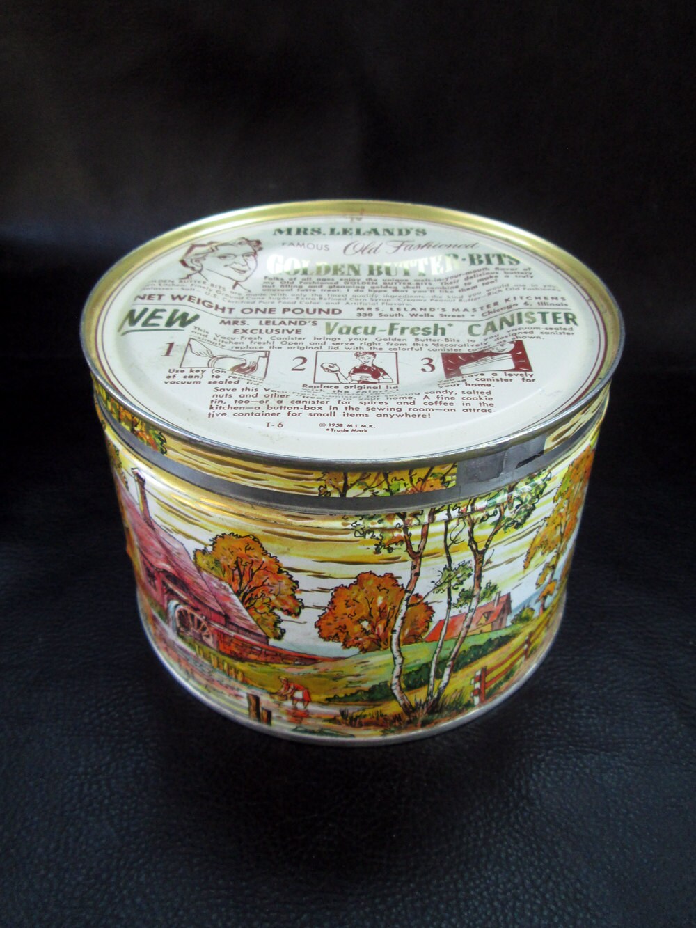 Mrs Leland’s tin, rare collectible vintage candy tin, autumn fall ...