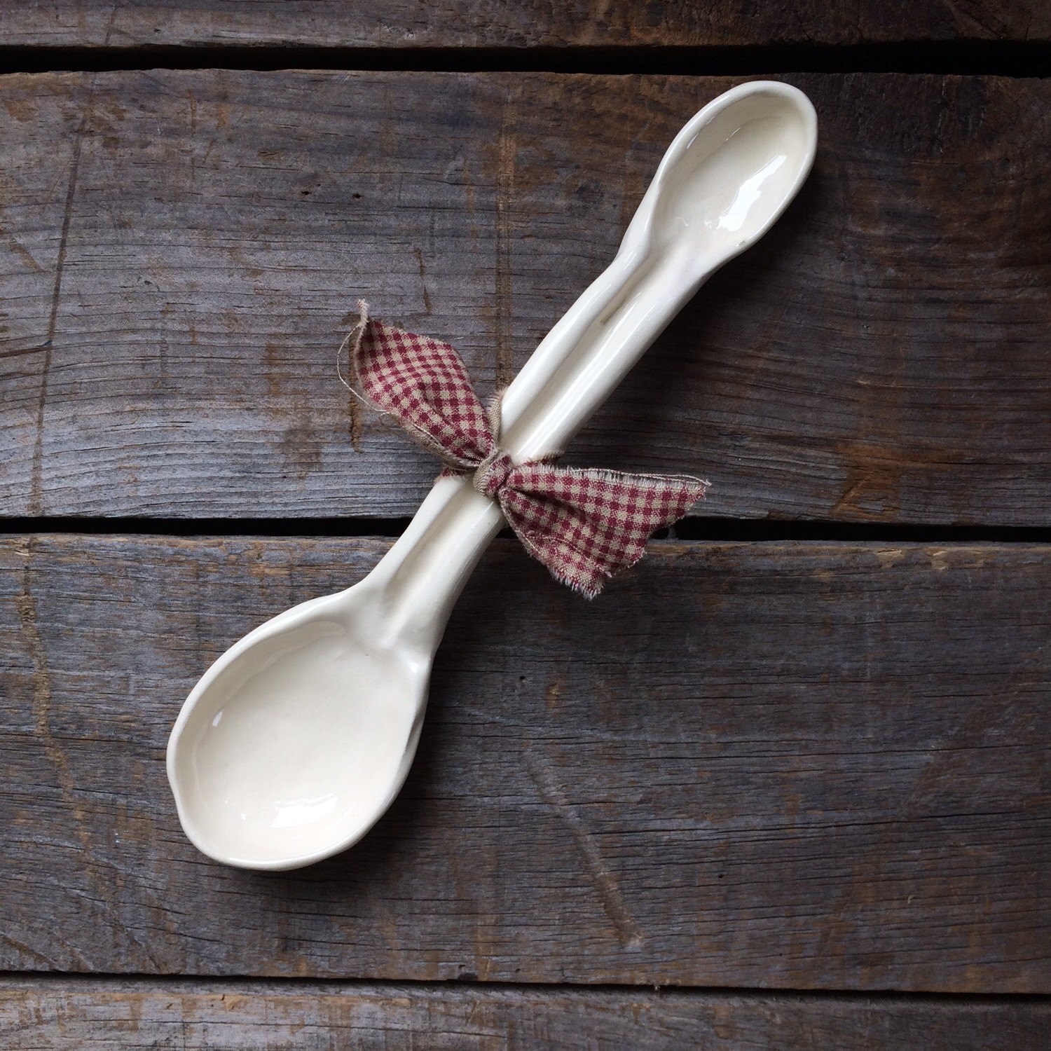 Primitive TASTING SPOON Earthy Rustic Ceramic by BeachwoodStreet