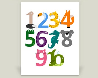 Animal print number | Etsy