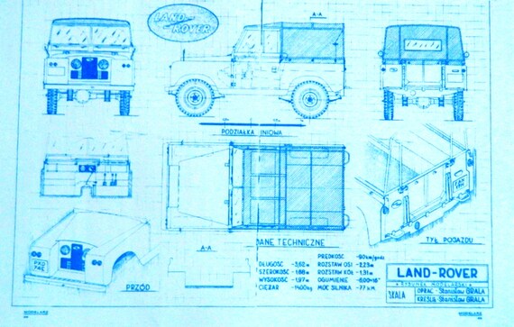 Land Rover Blueprint by BlueprintPlace on Etsy