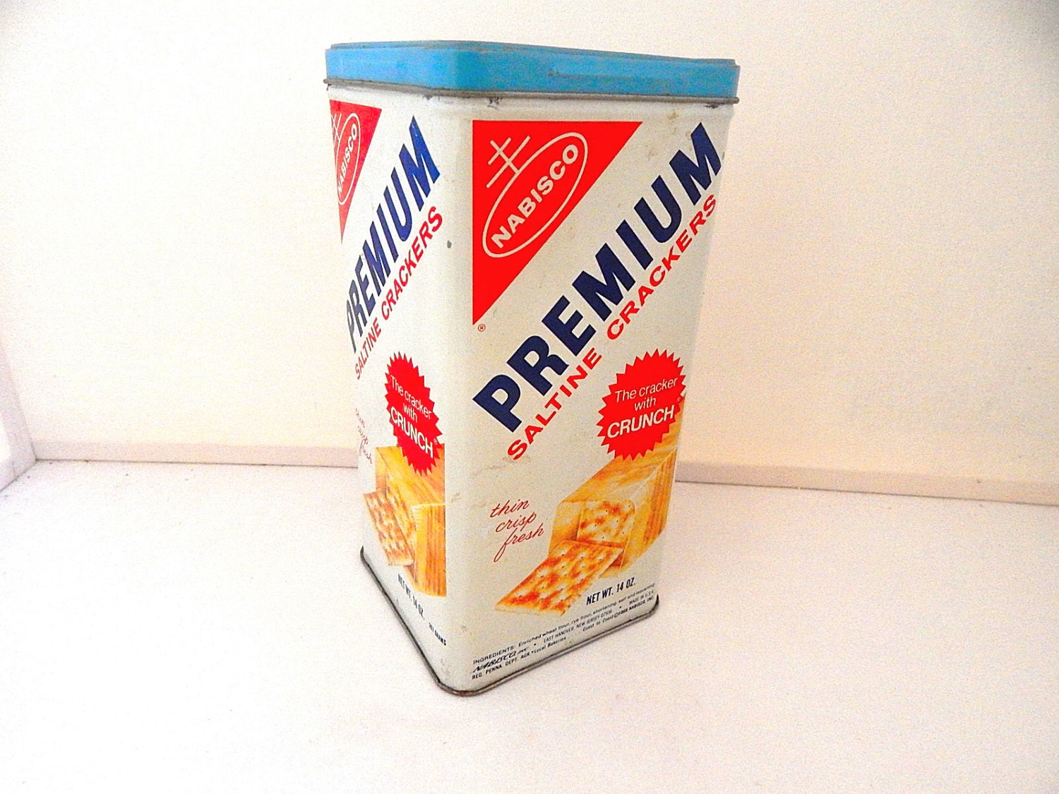Tin Canister Nabisco Premium Saltine Crackers Vintage 1969 Metal ...