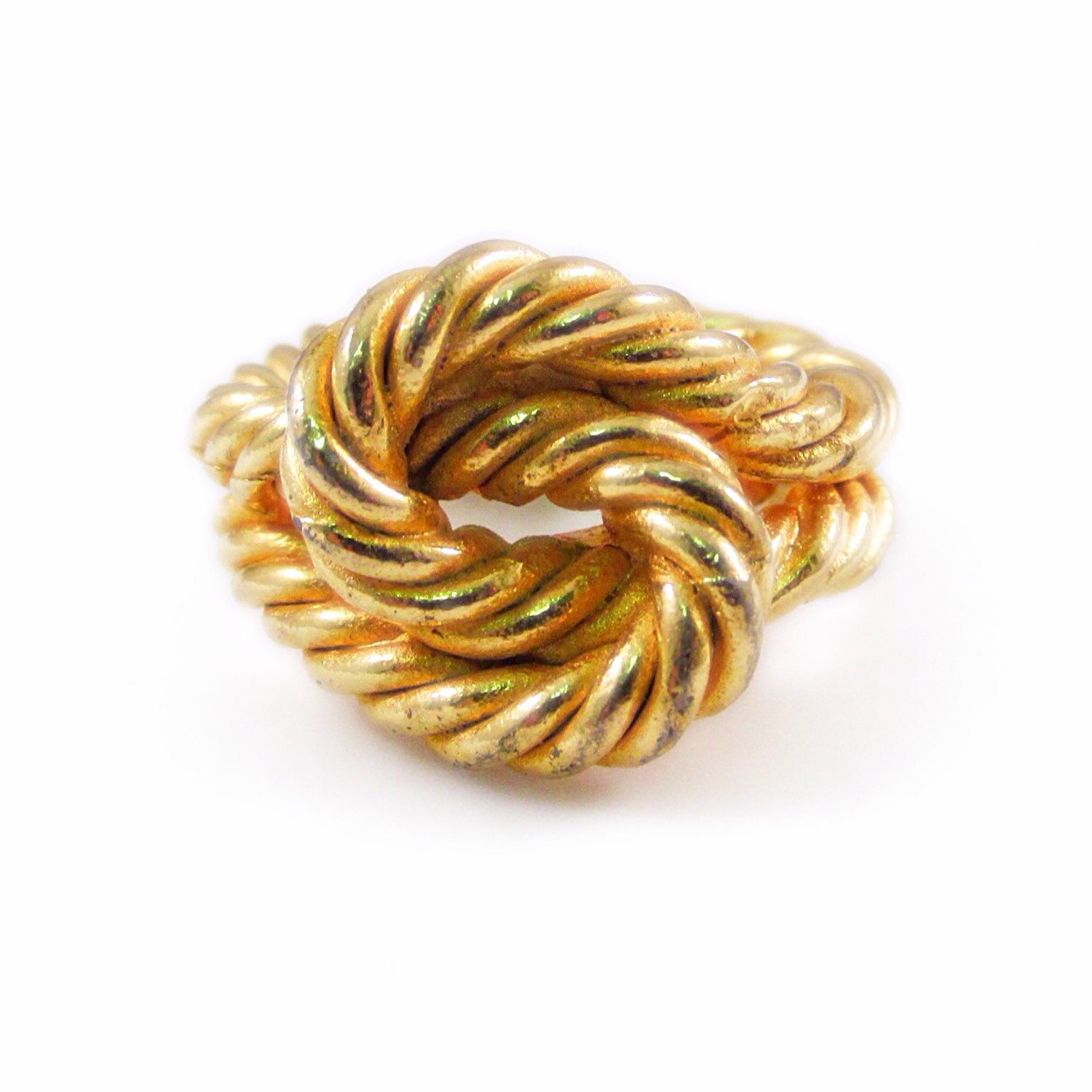 Vintage Kenneth Lane Gold Tone Rope Knot Ring – Adjustable Size 5-6.5 ...