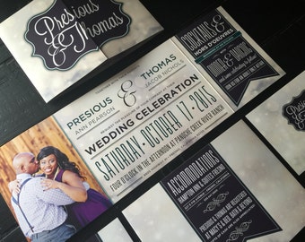 Sample: Custom Fold Wedding Invitation by TheDesignBrewery on Etsy