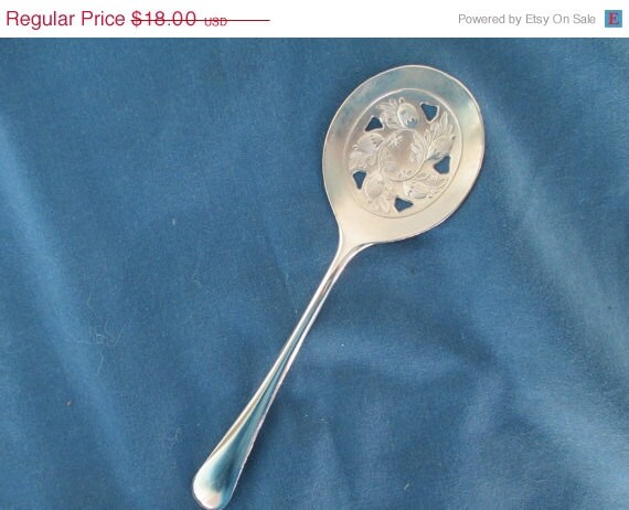 CIJ SALE Vintage Italian Silver Plated Floral Slotted Serving Spoon ...