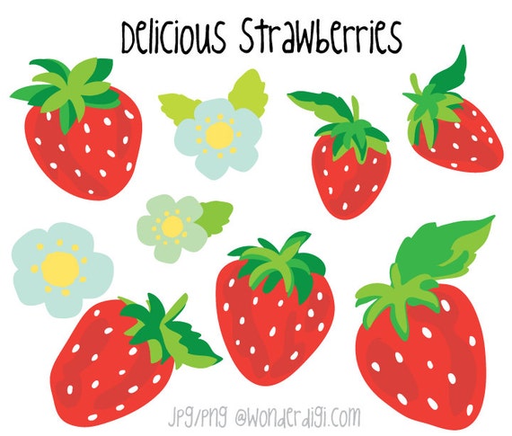 Strawberries Clip Art Summer Fruit Clipart